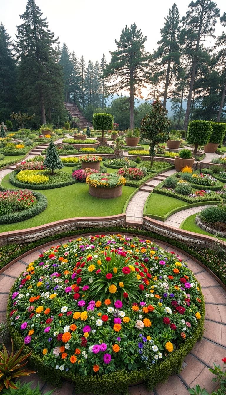 Experiment with Unique Shapes in Circle Garden Design Concepts